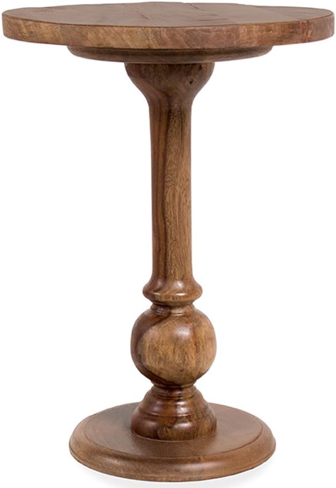 Amazon.com: Red Bloom Home Luke Round Wood Pedestal Table - Burned Tan ...