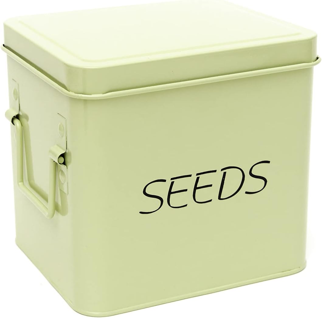 Amazon.com : Burgon & Ball Seed Packet Storage Box Container Tin Stone ...