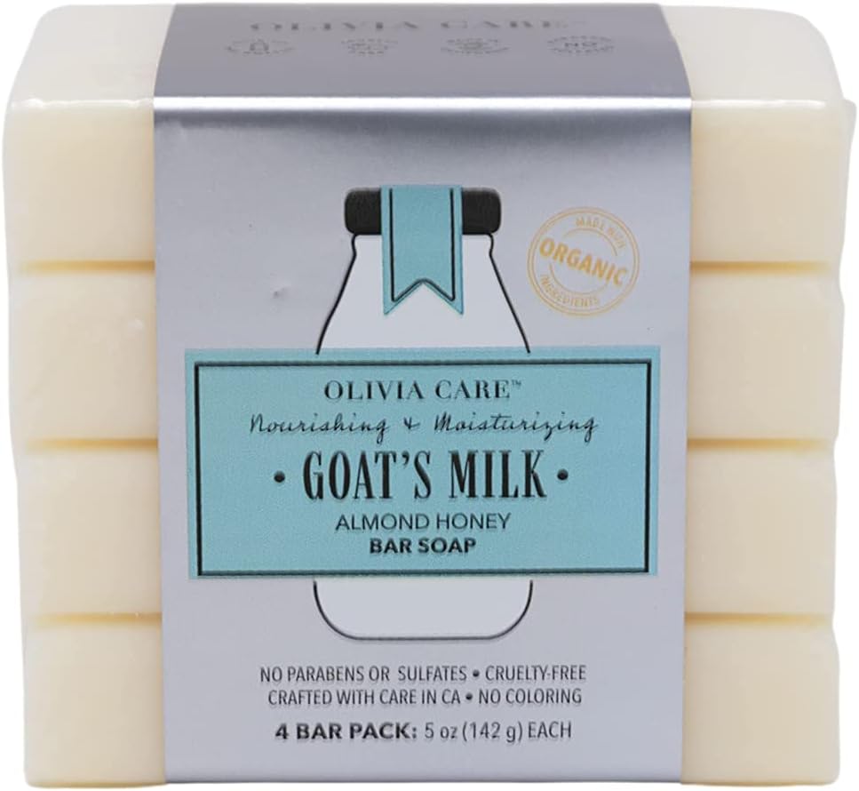 Amazon.com : Olivia Care Goat's Milk Organic Bar Soap 4 Pack of 5 oz ...