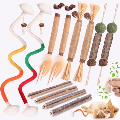 Amazon.com : URMYONLY Catnip Chew Toys, Matatabi Silvervine Sticks ...