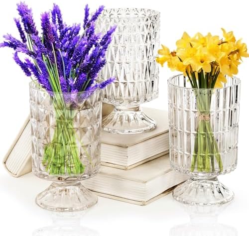 Amazon.com: Glass Vase, Art Plant Flower Vase. Decorative for Home ...