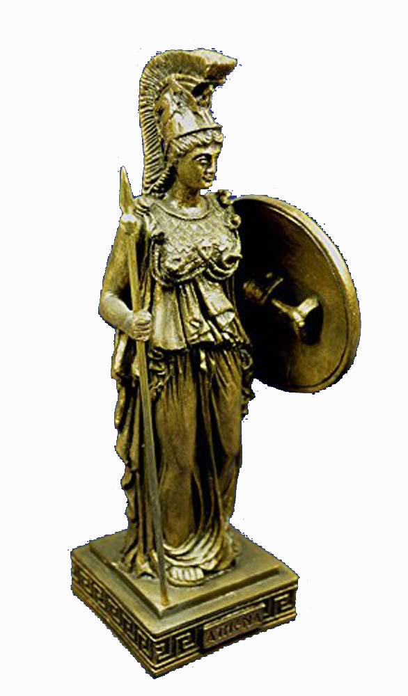 Athena Sculpture With Spear And Shield Statue Goddess Of Wisdom ...