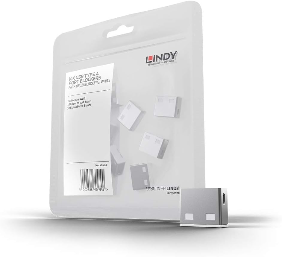 Amazon.com: Lindy USB Port Blocker - Pack of 4, White (40454) : Electronics