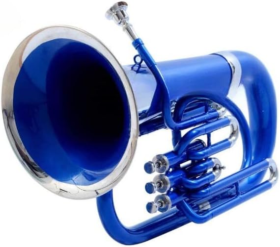 Amazon.com: Brass Bb Euphonium 3 Valve - Blue Shade Musical Instrument ...