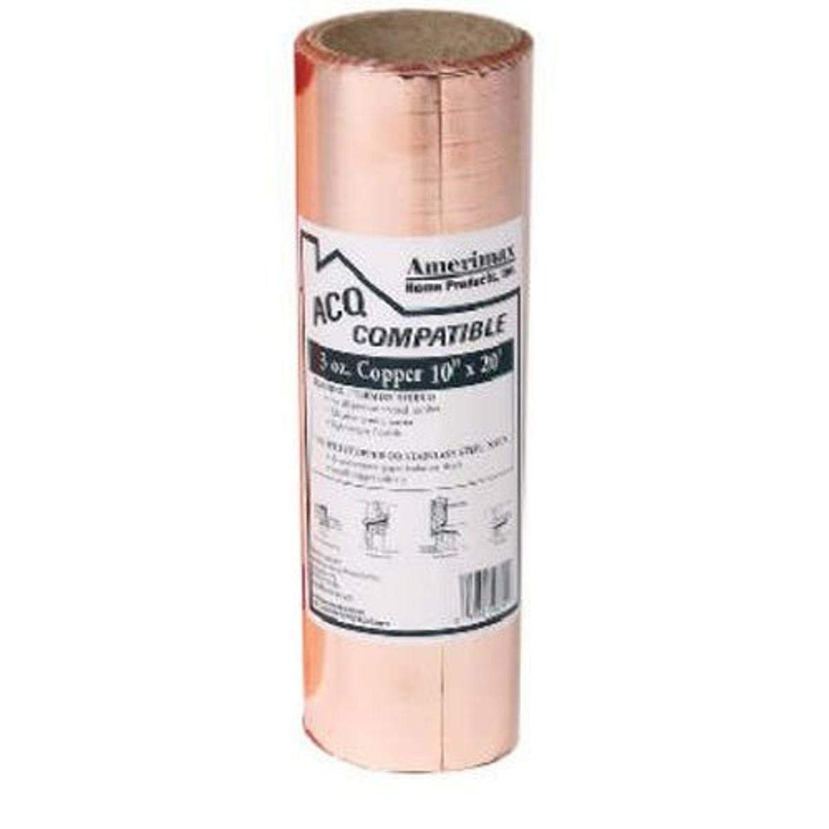 Snapklik.com : 85067 10-Inch X 20-Feet Copper Flashing