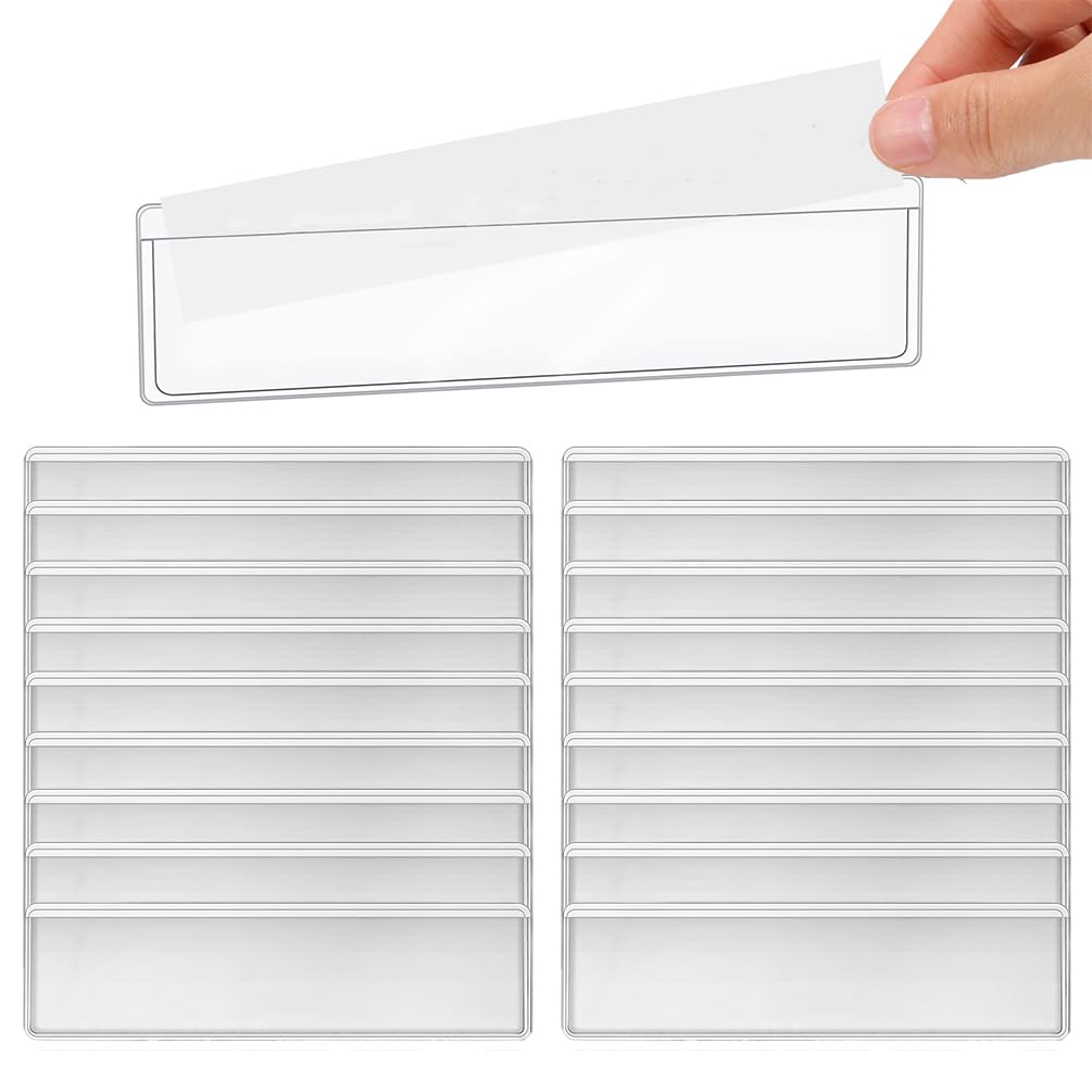 Amazon.com : 60 Pack Clear Self Adhesive Label Pockets, 4 x1 Inch Label ...