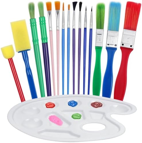 Childrens Paint Brushes, 6 Pcs Colorful Kids Paint Brush Set Plastic ...