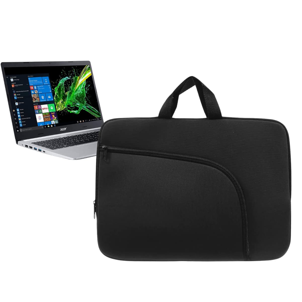 Capa Case para Notebook 15,6 polegadas Luva com Bolso Preto | Amazon.com.br