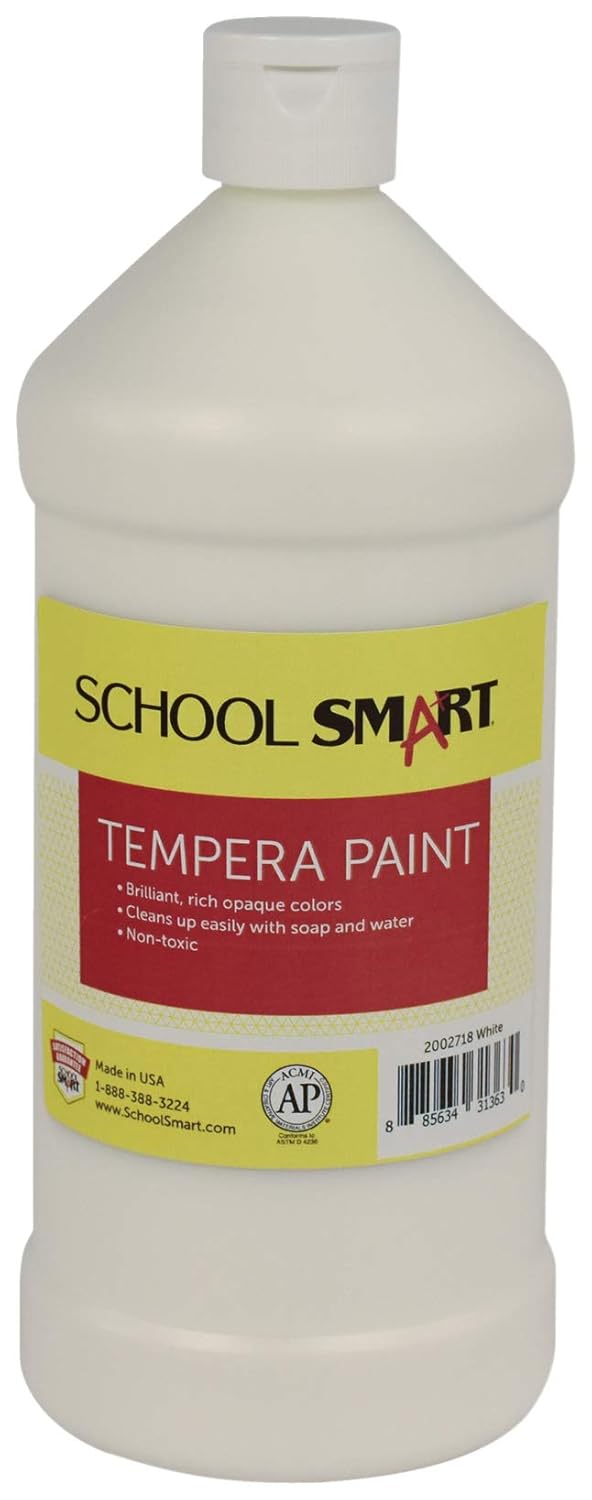 School Smart Tempera Paint, Quart, Grade: Kindergarten to 12, Quart ...