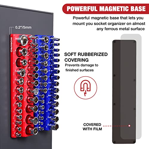 Snapklik.com : WORKPRO 3/8-inch Magnetic Socket Organizer Set, 2-Piece ...