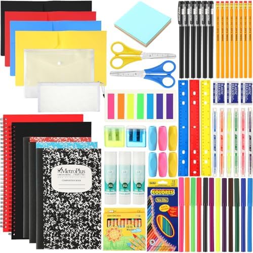 Amazon.com : Back to School Essentials Supplies Kit Bundle K-8-20 Piece ...