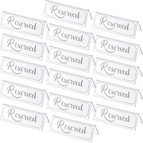 Amazon.com: 16 Pieces Reserved Sign Acrylic Clear Reserved Table Tent ...