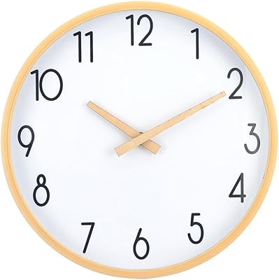 Amazon.com: WONZOM Modern Wall Clock, 12 Inch Wood Kitchen Accessories ...