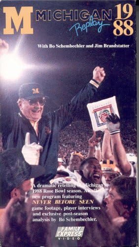 Amazon.com: Michigan Replay 1988 (Includes 1989 Rose Bowl) : Bo ...