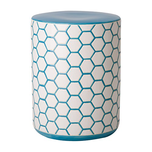 Top Vanities Furniture: Emissary Home & Garden Beehive Stool. Blue/White