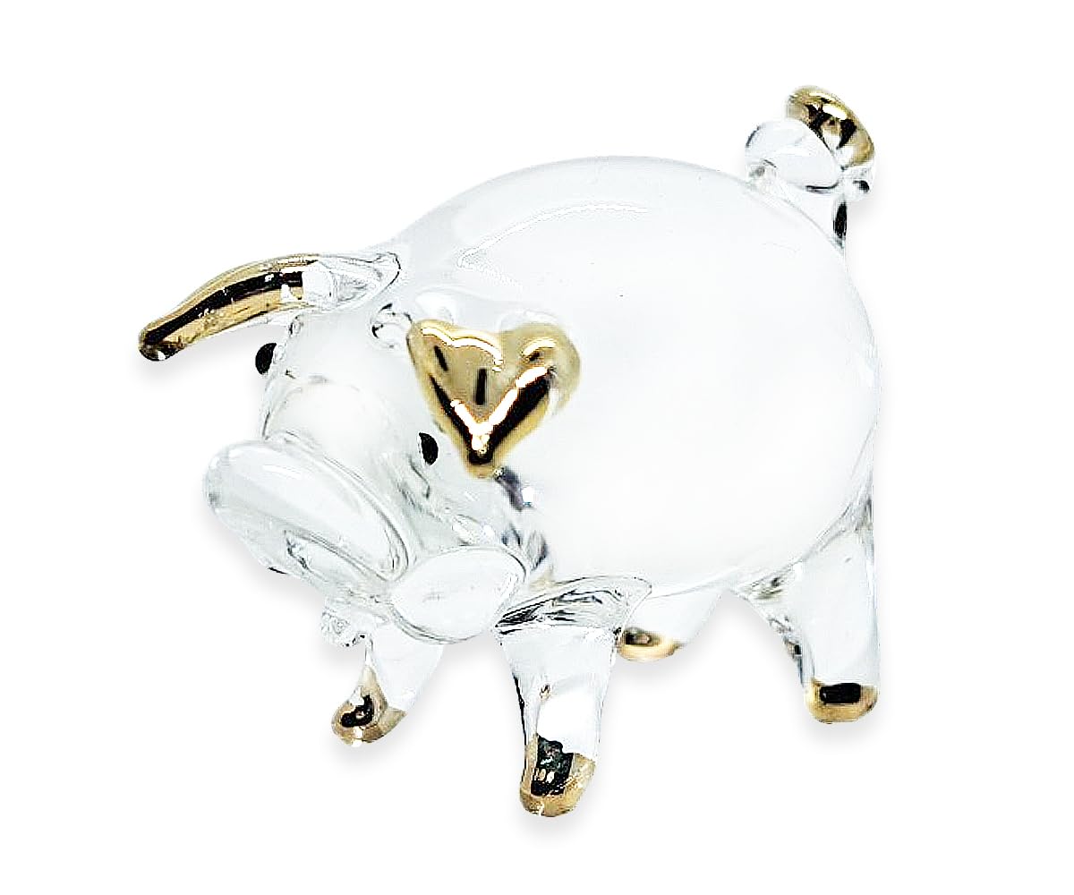 Amazon.com: Mr_air_thai_Glass_Blown Tiny 1⅜" Long Clear Gold Standing ...