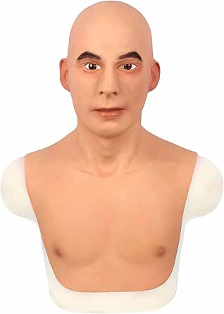 Halloween Silicone Head Mask Realistic Young Man Face Mask for ...