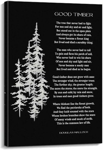 Amazon.com: Good Timber Poem Wall Art Douglas Malloch Quotes Poster ...