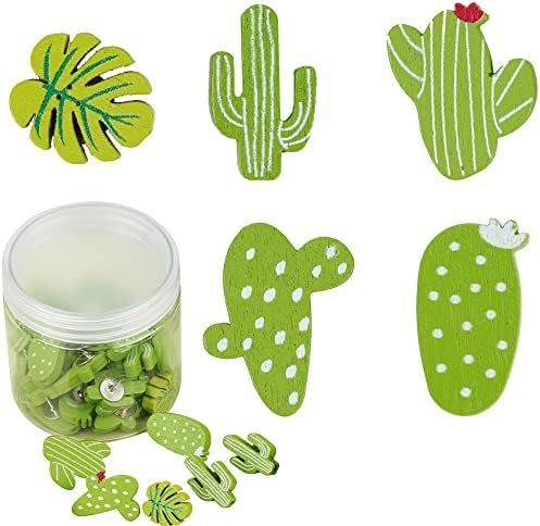 Amazon.com: 60 PCS Decorative Push Pins Set, Cactus Palm Leaf Camellia ...