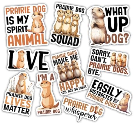 Amazon.com: 10pcs Prairie Dog Sticker Sheet, Cute and Funny Vinyl ...