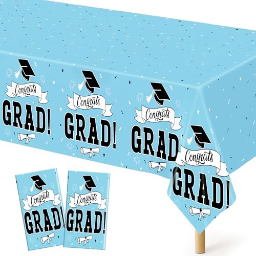 Amazon.com: 2Pcs Graduation Tablecloths, 108" X 54" Skyblue Graduation ...