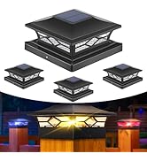 APONUO 4x4 Post Solar Lights,6x6 Post Cap Solar Light with 4 Lighting ...