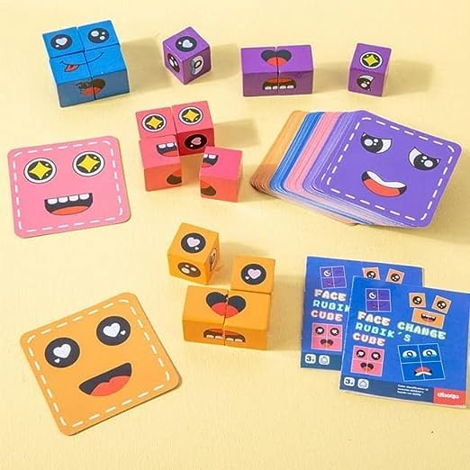 Emoji Cube face Change Game for Kids -Wooden | Learning Educational ...