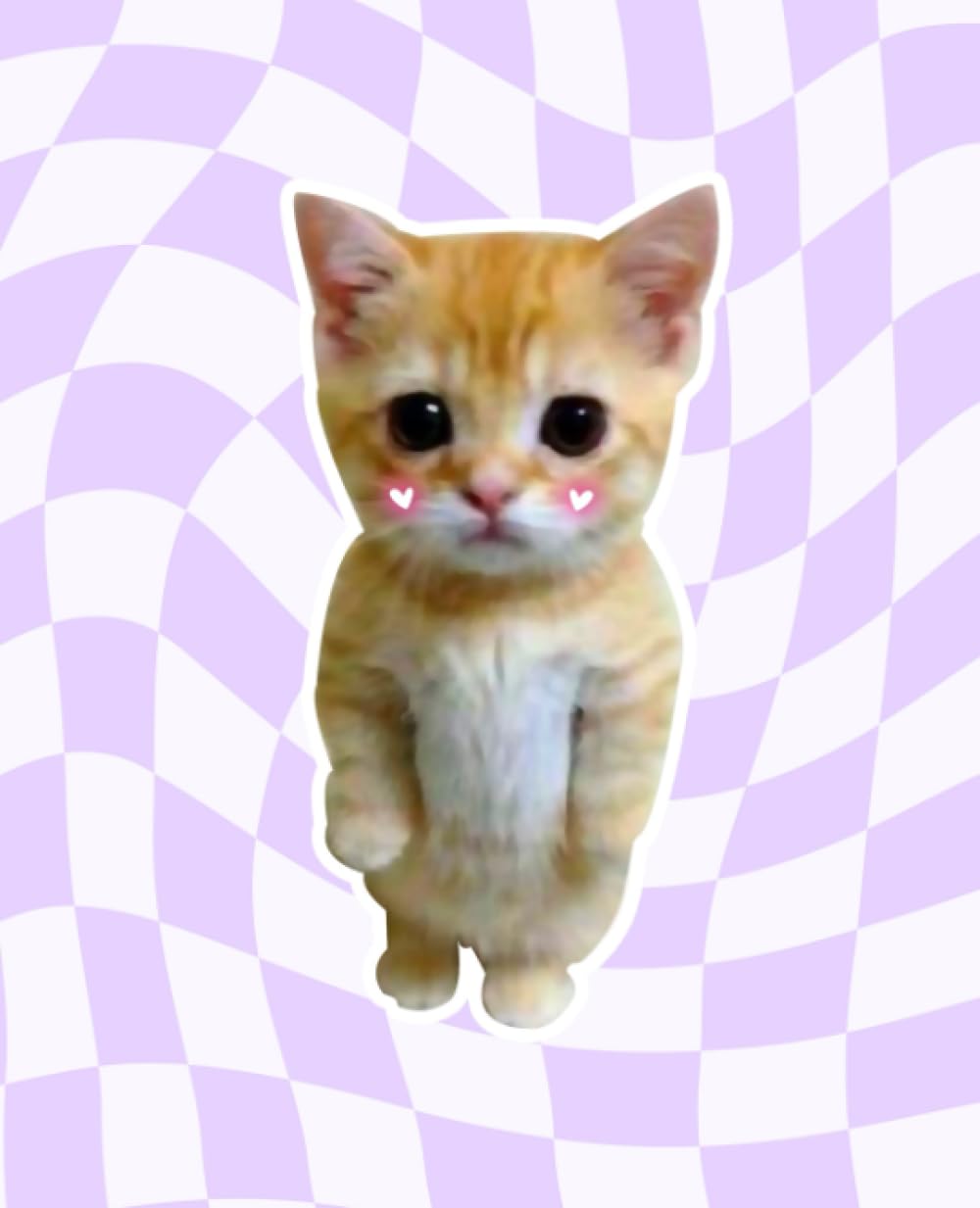 Amazon | Sad Cat Meme Notebook: Retro Checkerboard Pastel Purple Mauve ...