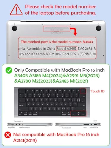 iNOTOGG - MacBook Pro 16インチケース A2991 A2780 A2485 M3 M2 M1 Pro/Max Touch ...