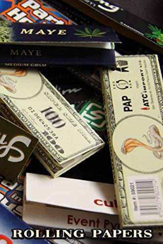 Rolling Papers Notebook: Marijuana, Cannabis Leaves, Weed Leaf ...