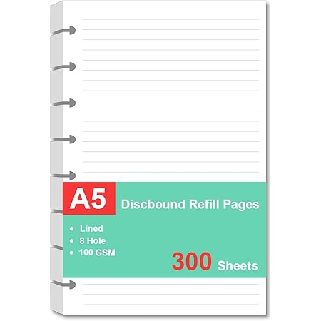 Amazon.com : Junior Size Refills Paper, A5 Loose Leaf Paper for TUL ...