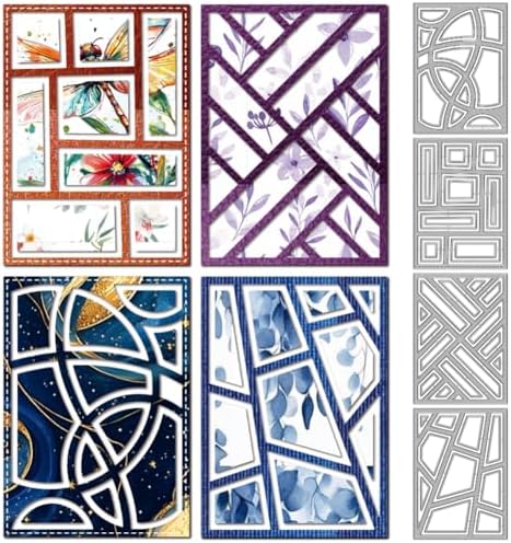 Amazon.com: MAYJOYDIY Geometric Frame Metal Die Cuts Mosaic Rectangle ...