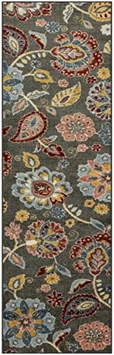 Amazon.com: Maples Rugs Gardena Floral Hallway Entryway Runner Non Skid ...