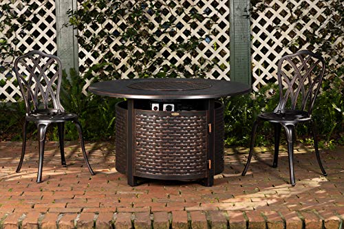 Fire Sense 62373 Florence Woven Aluminum Convertible Gas Fire Pit Table ...