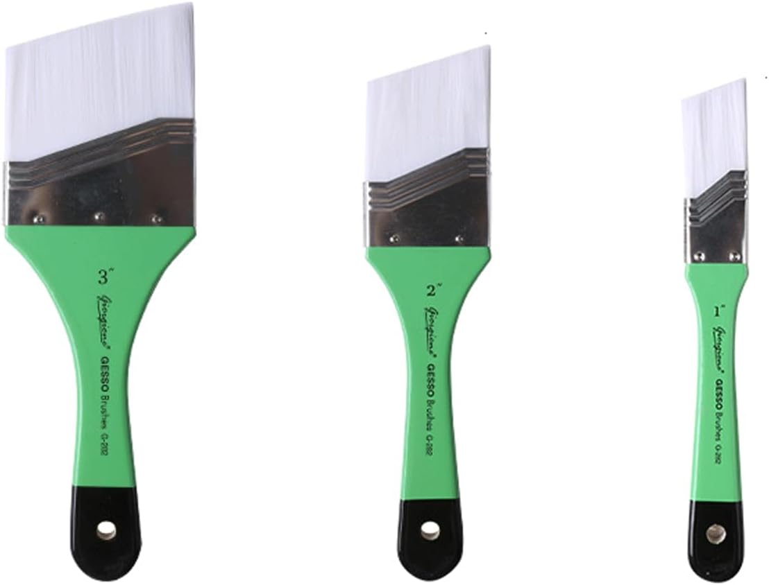 Paint Brushes, Set of Three Small Angled Brushes in Different Sizes ...