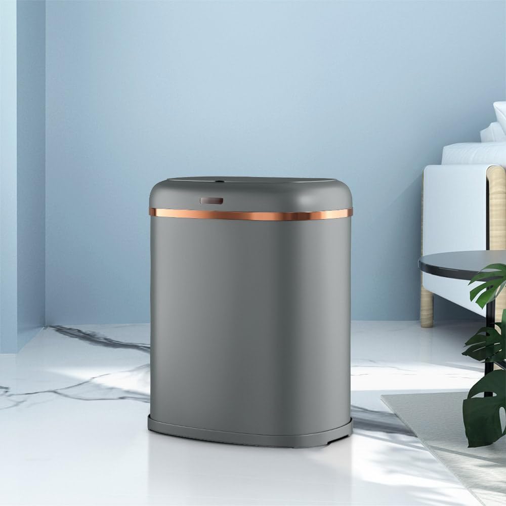 Devanti Rubbish Bin 38L Sensor Sliver Plastic Body Kitchen Automatic ...