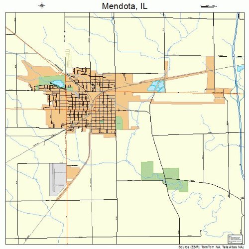 Amazon.com: Large Street & Road Map of Mendota, Illinois IL - Printed ...
