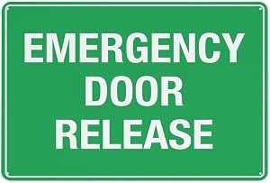 Emergency Door Release Sign 8X12 Inch Rust Free Aluminum Easy To Read ...