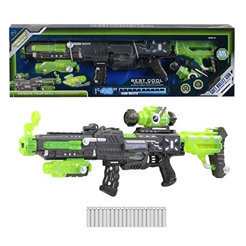 HALO NATION Blaster Electric Machine Gun Toy Rapid Fire Soft Bullet ...