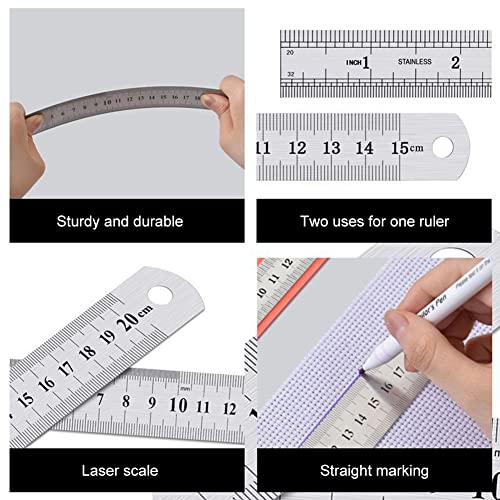Flexible stainless steel ruler, metal ruler, metal ruler, metric and ...