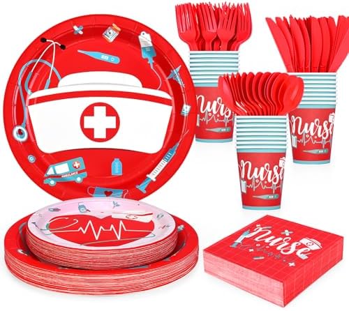 Amazon.com: Nurse Graduation Party Decorations Paper Plate Napkins Set ...