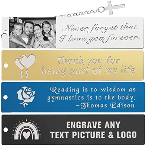 Amazon.com: Personalized Bookmarks- Metal Custom Bookmarks Engraved ...