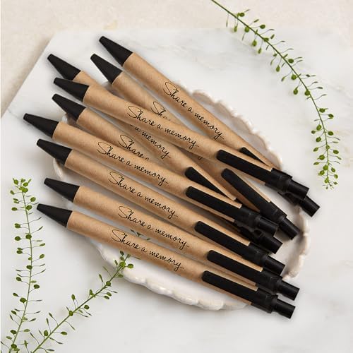 ANGEL & DOVE Pack of 9 'Share a Memory' Funeral Remembrance Pens - for ...