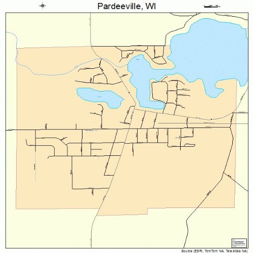 Large Street & Road Map of Pardeeville, Wisconsin WI - Printed poster ...