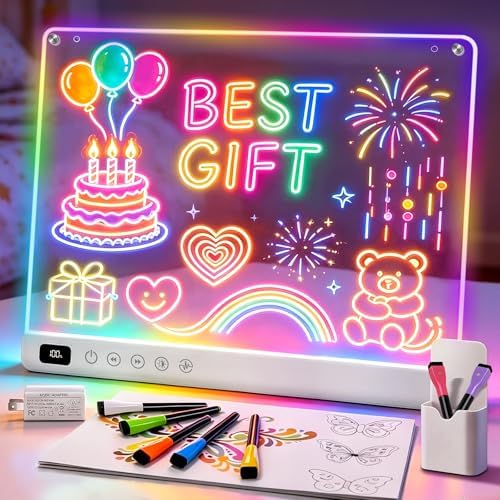 Amazon.com: Cosmody Rechargeable LED Drawing Board for Kids, Large 16 ...