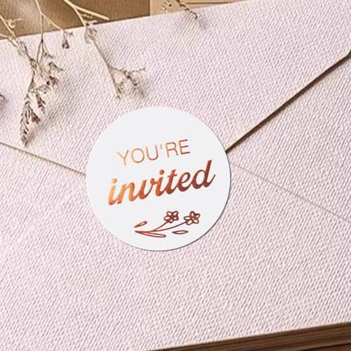 Amazon.com: You're Invited: 120Pcs 1.6 Inch Rose Gold Foil Celebration ...