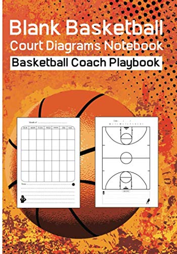 Blank Basketball Court Diagrams Notebook Basketball Coach Playbook ...
