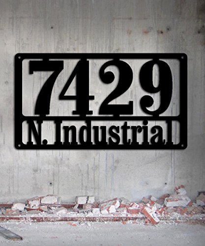 Amazon.com: Industrial/Modern Custom Metal Steel Address Sign Large ...