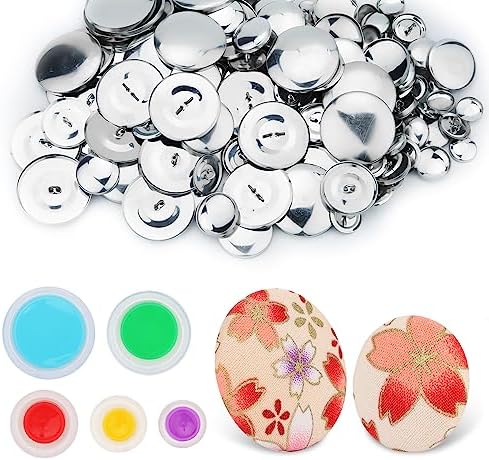 LUTER 100pcs Button Covers, Cover Button Kit with 5 Different Sized ...