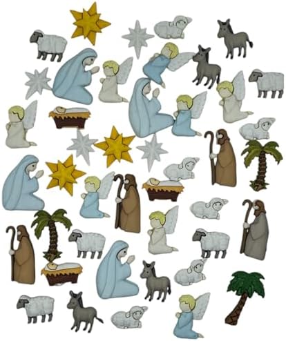 Amazon.com: Buttons Galore 50 Piece Nativity Christmas Novelty Buttons ...